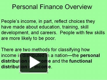 PPT – Personal Finance Overview People PowerPoint presentation | free ...