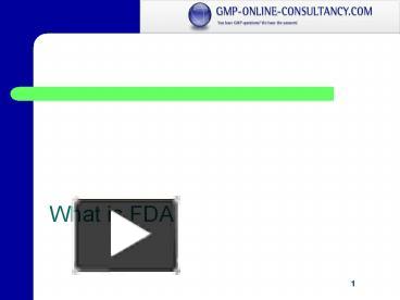 What is FDA presentation | free to view
