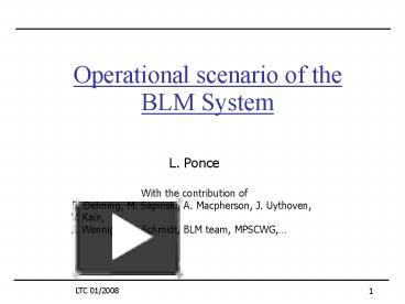 Operational scenario of the BLM System presentation | free to download