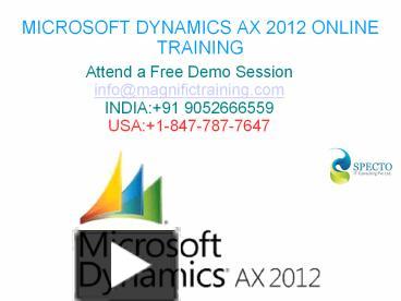 Microsoft Dynamics Ax 2012 r3 Technical online Training presentation ...
