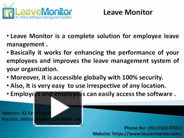 PPT – Leave Tracking System, Vacation Tracking Software, Staff Holiday ...