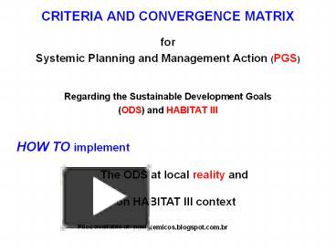 CRITERIA AND CONVERGENCE MATRIX presentation | free to download