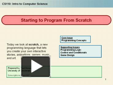 Starting to Program From Scratch presentation | free to download