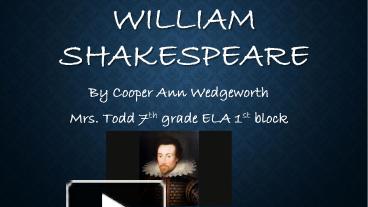PPT – WILLIAM Shakespeare PowerPoint presentation | free to download ...