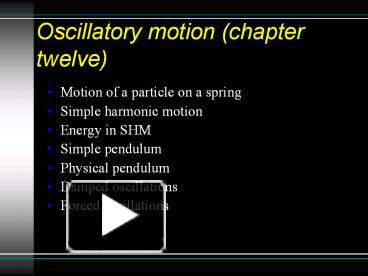 Motion of a particle on a spring presentation | free to download