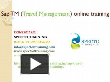 PPT – sap tm online training | online training sap tm PowerPoint ...