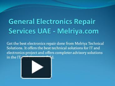 Best Electronics Repair Services presentation | free to download