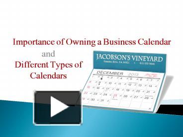 PPT – Importance of Owning a Business Calendar & Different Types of ...
