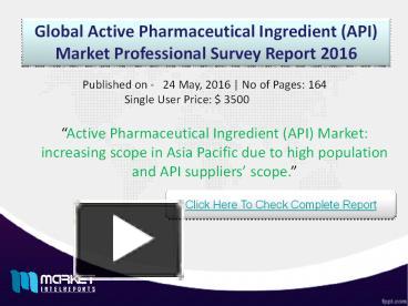 Active Pharmaceutical Ingredient (API) Market: Europe has strict ...