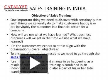 PPT – Sales Training In India PowerPoint presentation | free to ...