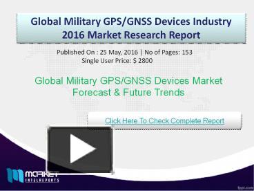 Factors influencing for the development of Global Military GPS/GNSS ...