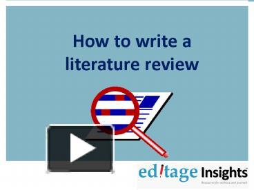 How to write a literature review presentation | free to download