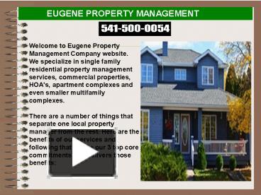 PPT – Property Management Eugene Oregon PowerPoint presentation | free ...