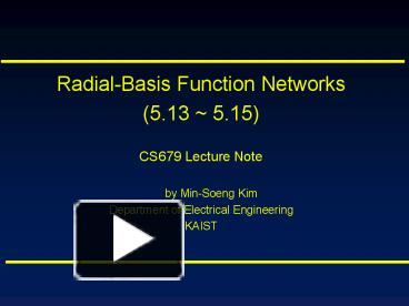 PPT – Radial-Basis Function Networks PowerPoint presentation | free to ...