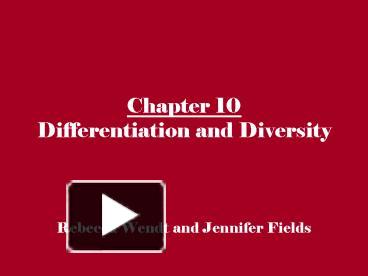 Chapter 10 Differentiation and Diversity presentation | free to view