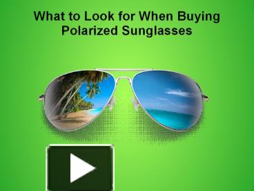 Polarized Sunglass presentation | free to download