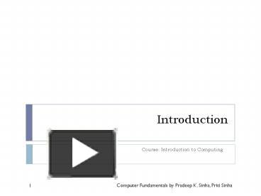 Introduction to computing presentation | free to download