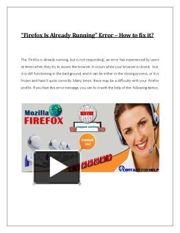 PPT – How to fix “Firefox Is Already Running” Error PowerPoint ...