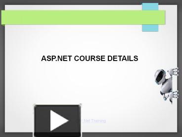ASP.NET Course Details presentation | free to download