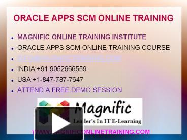PPT – Online Training On Oracle Apps SCM institute PowerPoint ...
