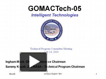 GOMACTech-05 Intelligent Technologies presentation | free to download