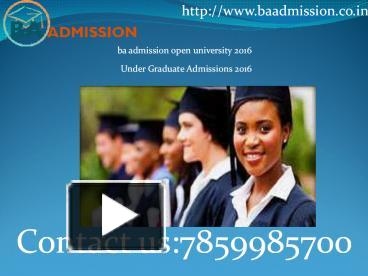 ba admission open university 2016 presentation | free to download