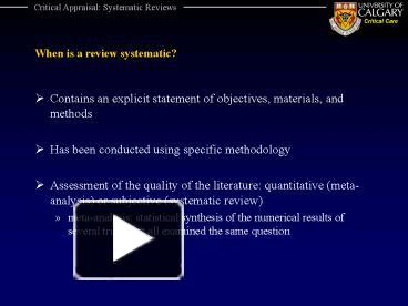 PPT – When is a review systematic PowerPoint presentation | free to ...