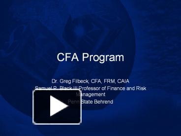 CFA Program presentation | free to download