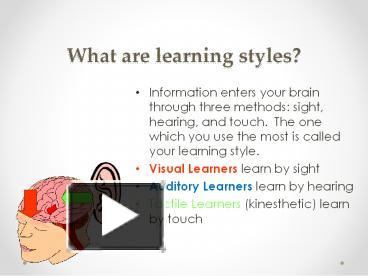 What are learning styles? presentation | free to download