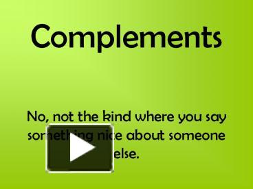 Complements presentation | free to download