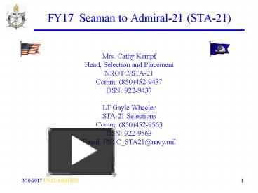 PPT – FY17 Seaman to Admiral-21 (STA-21) PowerPoint presentation | free ...