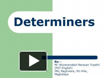 Determiners presentation | free to download