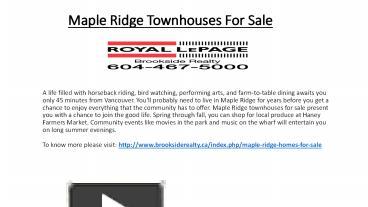 Maple Ridge Townhouses For Sale presentation | free to download