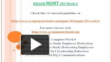 PPT – KELLER MGMT 303 Week 6 PowerPoint presentation | free to download ...