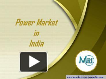 Power Market in India presentation | free to download