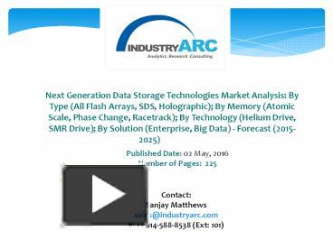 PPT – Next Generation Data Storage Technologies Market: North America ...