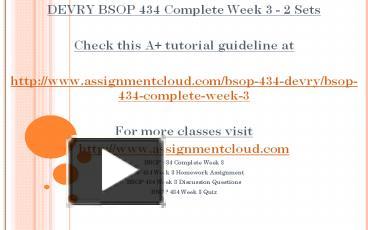 PPT – DEVRY BSOP 434 Complete Week 3 - 2 Sets PowerPoint presentation ...