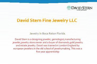 David Stern Fine Jewelry LLC presentation | free to download