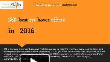 360+best css hover effects in 2016 presentation | free to download