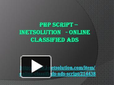 PHP Script – INETSOLUTION - Online Classified Ads presentation | free ...