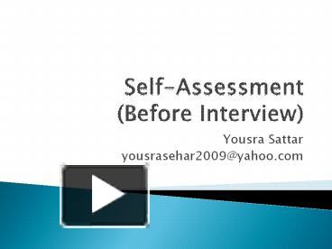 Self-Assessment presentation | free to download