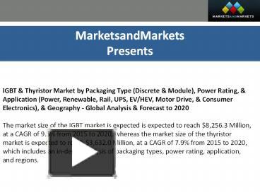 IGBT & Thyristor Market by Packaging Type (Discrete & Module) and ...