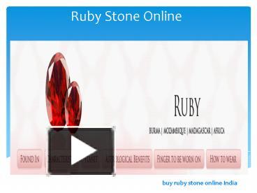 PPT – Ruby Stone India PowerPoint presentation | free to download - id ...
