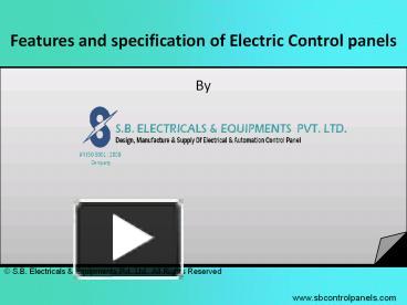 PPT – Features and specification of Electric Control panels PowerPoint ...