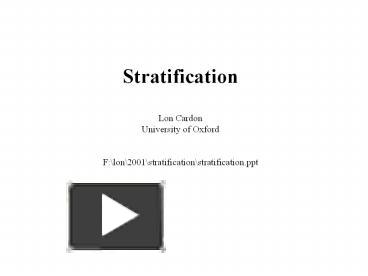 Stratification presentation | free to download