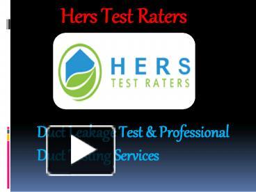HERS Test Raters presentation | free to download