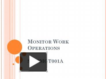 Monitor Work Operations presentation | free to download
