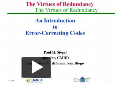PPT – The Virtues of Redundancy PowerPoint presentation | free to ...