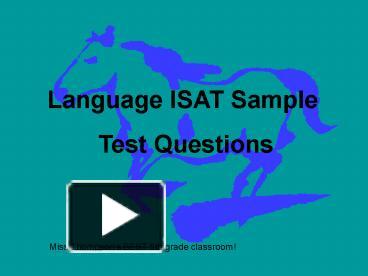 PPT – Language ISAT Sample PowerPoint presentation | free to view - id ...
