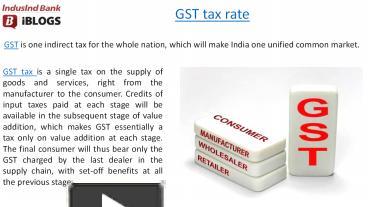 PPT – GST tax rate PowerPoint presentation | free to download - id ...